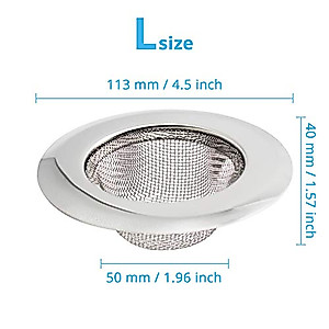 KUFUNG Sink Strainer, Basket Stainless Steel Bathroom Sink, Utility, Slop, Kitchen and Lavatory Sink Drain Strainer Hair Catcher (4.5 inch)…