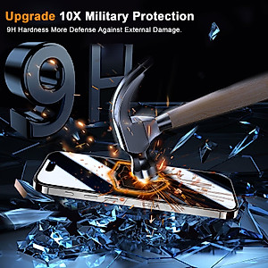 QHOHQ 3 Pack Screen Protector for iPhone 15 Pro [6.1 Inch] with 3 Pack Camera Lens Protector, Tempered Glass Film, HD Clear, 9H Hardness, No Bubbles, Case Friendly