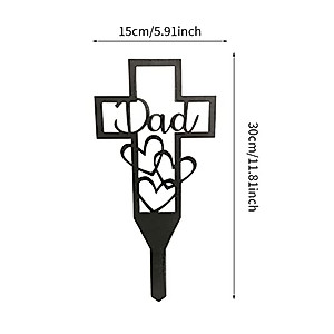 SELPONT orial Cross Stake, Metal Cross Pile Garden Yard Signs Grave Marker Memorial Plaque Stakes for Ear Wax Remover, Ear Cleaner