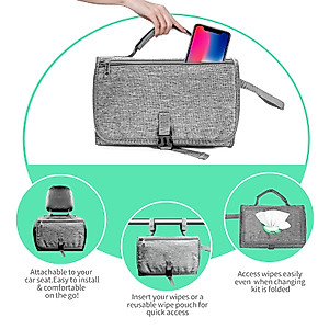 Baby Changing Pad, Portable Diaper Changing Pads, Boy Girl Travel Camping Newborn Essential Waterproof Changing Table Mat, Baby Shower/Registry Gifts for Mom