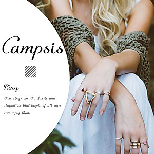 Campsis 8PCS Knuckle Ring Sets Turquoise Boho Rings Vintage Flower Mid Finger Ring for Women and Girls