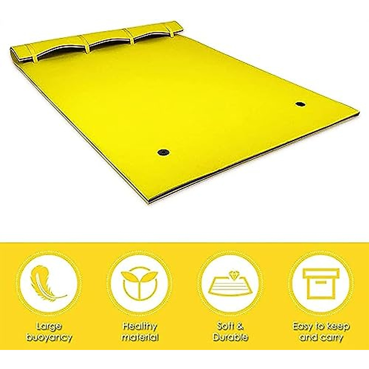 Floating Mat Water Mat Lily Pad with Rolling Pillow Design, Bouncy Tear-Resistant 3-Layer XPE Foam, Roll-Up Floating Island River Rafts (Size : 5.5mx1.8mx2.2cm)