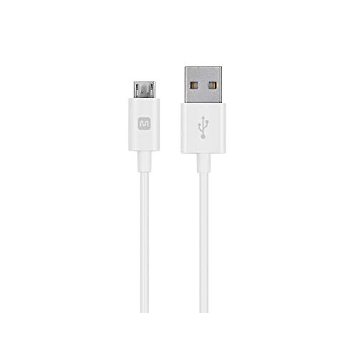 Monoprice USB-A to Micro B Cable - 3 Feet - White, Polycarbonate Connector Heads, 2.4A, 22/30AWG - Select Series