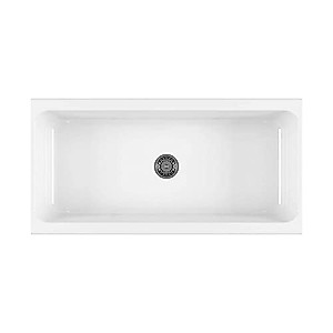 Vintage Tub & Bath 35 Inch Fireclay Reversible Apron Farmhouse Utility Sink - White