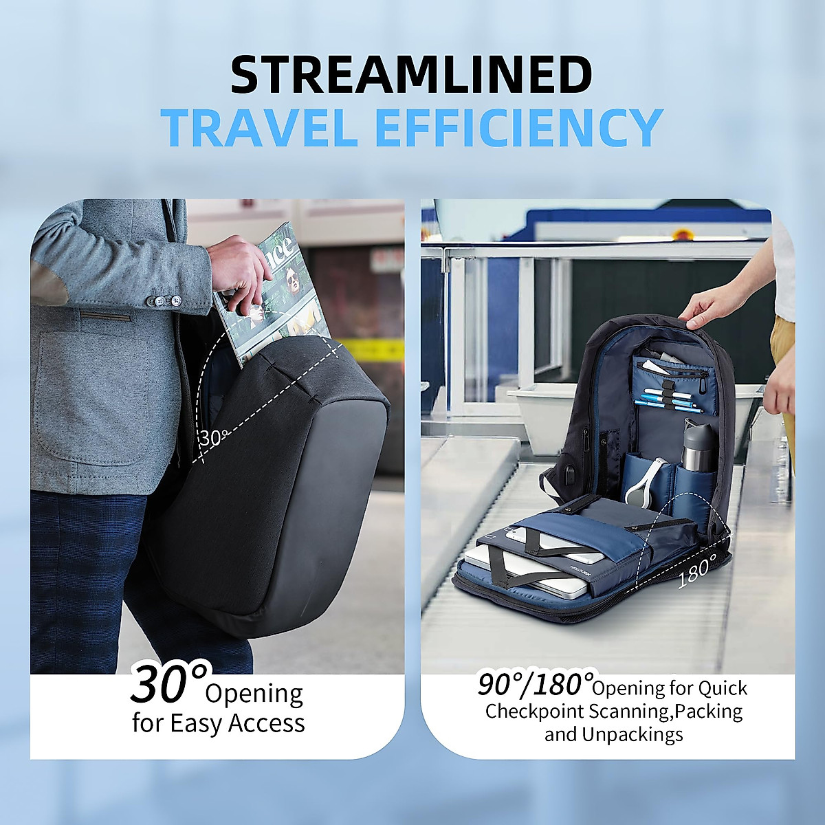 XD Design Bobby Original Anti-Theft Laptop Backpack with USB Port (Navy)