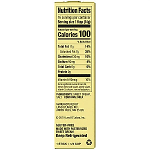 Land O Lakes Quarter Salted Butter, 8 Ounce - 12 per case.