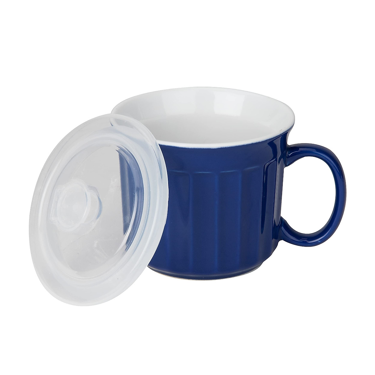 Mind Reader Soup Mug with Vented Lid, Microwave Dishwasher Safe, Soup Bowls, Large, Ceramic, 6.3" L x 5.04" W x 4.13" H, Black