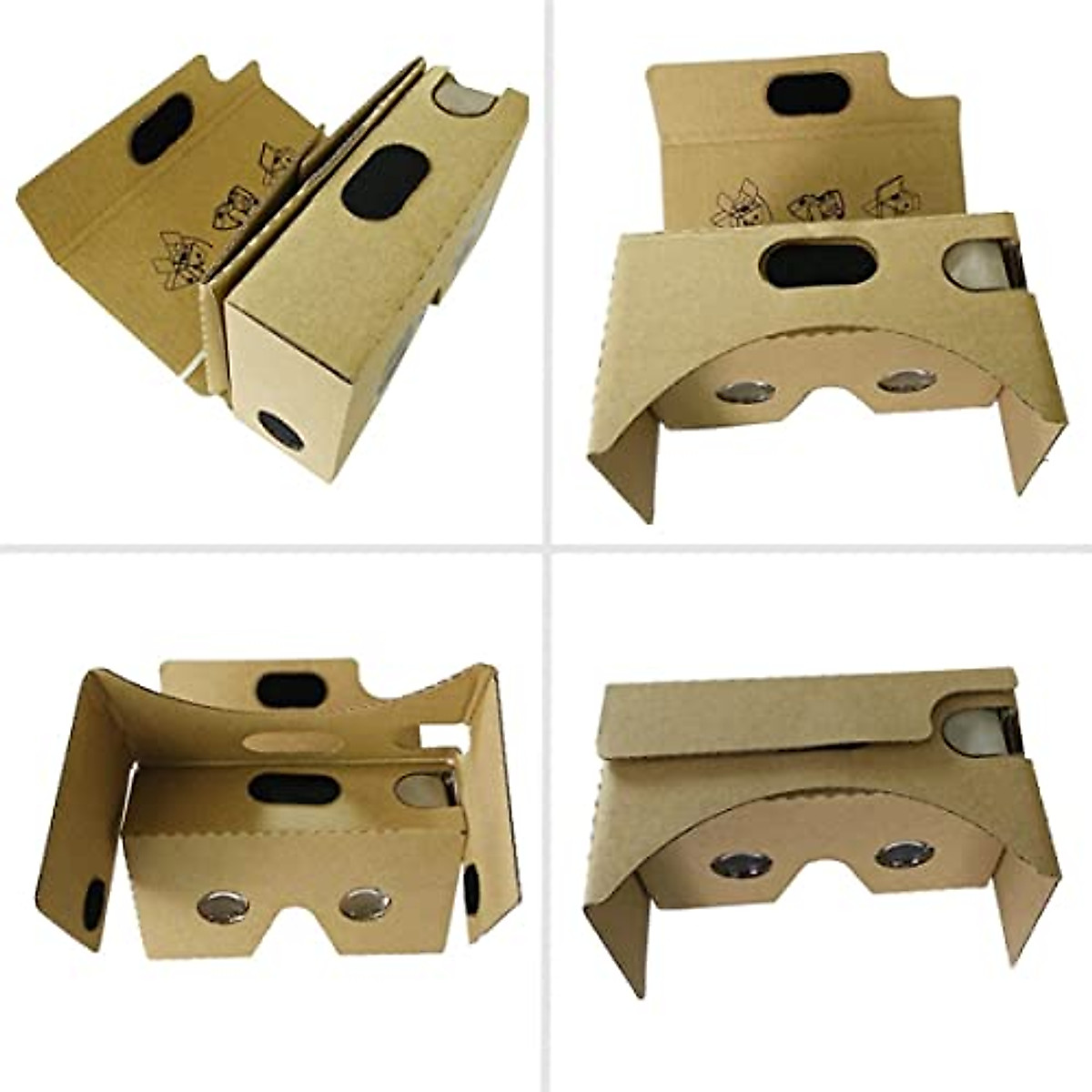 Vr Goggles Cardboard Vr Goggles Cardboard Virtual Reality Glasses 3D Vr Headset Virtual Reality Box 3D Virtual Reality Glasses Box DIY Vr Viewer for Smartphones Khaki