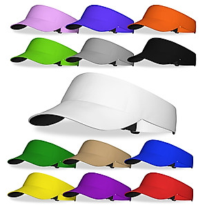 Custom Visor Hat for Men Women Personalized Design Your Own Text Logo Adjustable Sport Baseball Cap (Polyester, White)