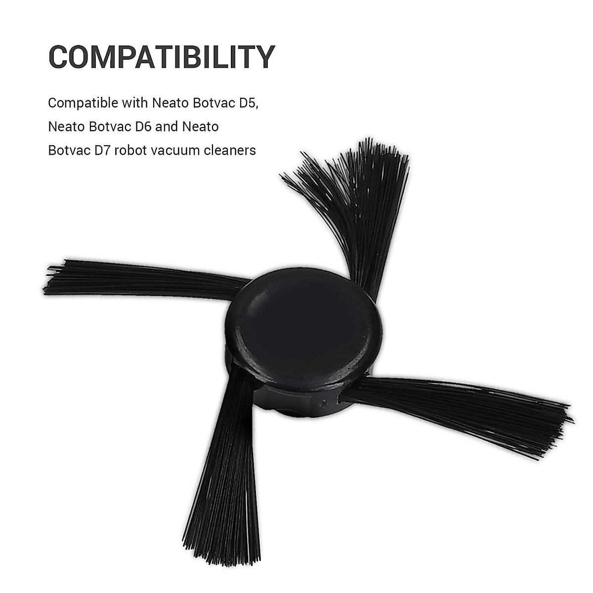 kwmobile Replacement Side Brushes Compatible with Neato Botvac - D5 / D6 / D7 Series 3-Piece Spare Part Set Brush Pack Spares for Vacuum Cleaner Robot