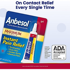 Anbesol Max Gel Size .33z Anbesol Mouth Pain Relief Gel .33oz