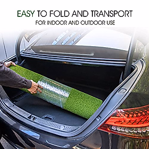 ToVii Golf Hitting Mat, 5x4ft Golf Mat, Golf Turf Practice Mat for Indoor & Outdoor, Golf Matt with 9 Golf Tees 6 Golf Balls 20 Golf Impact Tapes (5'X4' Thickened-24mm Style Includes Golf Ball Tray)