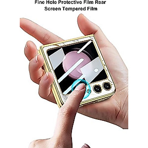 TECHY for Samsung Z Flip 5 Case Ultra-Thin Electroplated Glass Protective Cover for Samsung Galaxy Z Flip 5 Case, Mechanic