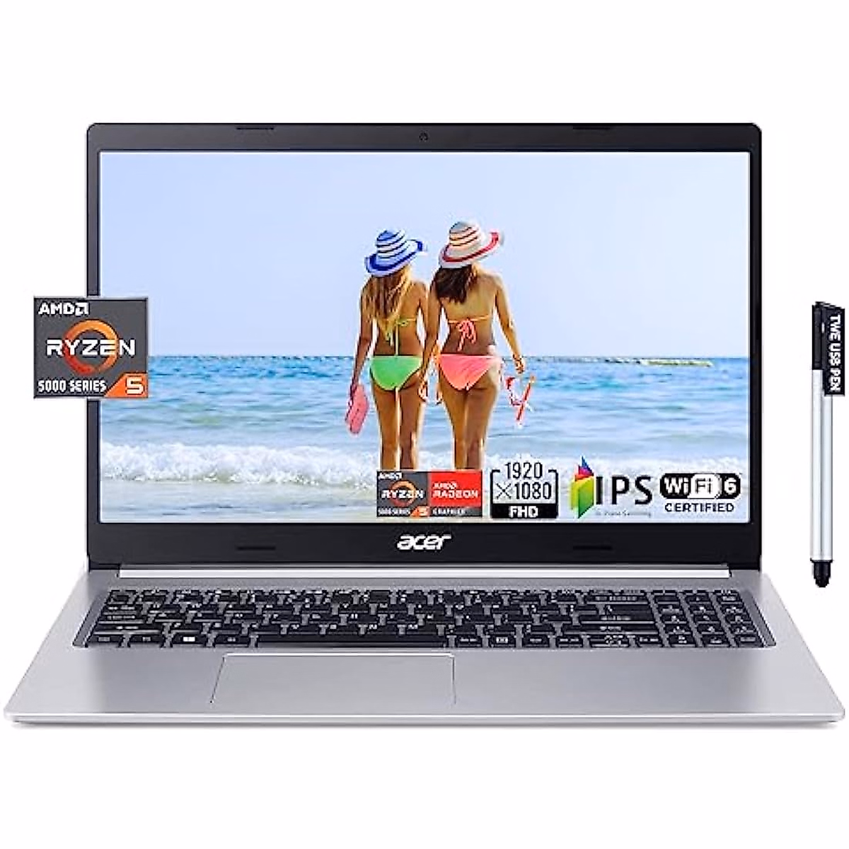 acer Aspire 5 A515-45 Slim Laptop, 15.6" Full HD IPS Display, 6-Core AMD Ryzen 5 5500U, AMD Radeon Graphics, 16GB RAM 512GB SSD, Windows 11 Home, with USB 3.0 16GB Flash Drive Pen