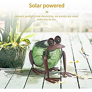 MUMTOP Solar Lantern Outdoor Waterproof LED Solar Lights Frog Decorative Tabletop Lanterns for Patio Garden Table Decor