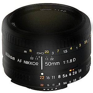 Nikon AF FX NIKKOR 50mm f/1.8D Lens for Nikon DSLR Cameras (Renewed)