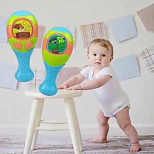 La Granja De Zenon Newborn Toys Bartolito Maracas for Kids with Electric,Egg Shakers Maracas and Baby Rattles 0-6 Months,Musical Instrument for Party Games Baby Party Favors（2PCS）