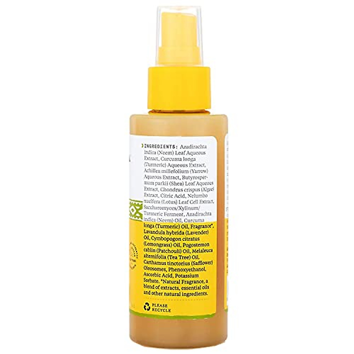 Alaffia Neem Turmeric Facial Mist, Helps Tone and Restore Protective the Skin's Protective Layers with Red Algae, Yarrow, and Tea Tree, Fair Trade, Harmonizing Neem, Natural Mint 3.4 Fl Oz