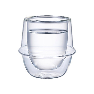 Kinto Set of 2 Double-Walled KRONOS 80 ml Espresso Cups - Maintain Temperature - Prevent Condensation