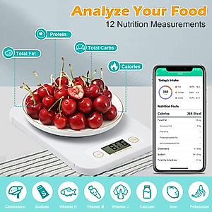 Smart Food Scale with Nutritional Calculator APP, Digital Kitchen Scale for Food Weight Ounces and Grams, Bluetooth Calorie Scale for Weight Loss, Marco Counting, Meal Prep with 0.1oz Accuracy (11Lb)