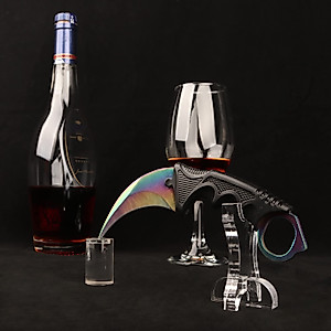 knife stand Knife Display Stand Acrylic Knife Display Stand Stand Fixed Blade Knife for single knife hut home decoration (Cylindrical 1 set)