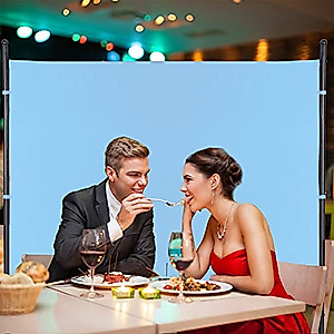 Grezone Single Large Panel Room Divider with Wheels Privacy Screen for Bed Room Dining Room Living Room Partition Home Office Dorm (Sky Blue)