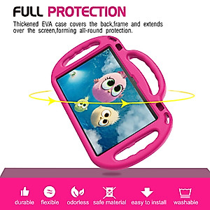 AVAWO Kids Case for Fire HD 10 & Fire HD 10 Plus Latest Model Tablet (13th/11th Generation 2023/2021 Release), with Shoulder Strap, Lightweight Shockproof Handle, Rose