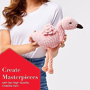 Premier Parfait Chunky Yarn, Super Bulky Yarn, Ideal Yarn for Knitting and Crocheting, Chenille Yarn, Tangerine, 3.5 oz, 131 Yards