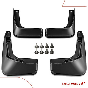 A-Premium Set of 4PCS Mud Flaps Splash Guards Mudguards Mudflaps with Hardware Kits Accessory Compatible with Ford Fusion, 2013-2018, Sedan, Black Color, Front LH RH and Rear LH RH