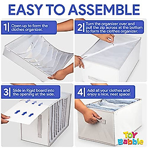 Clothes Organizer for Folded Clothes - Extra Large 9 Grids, Premium Upgraded Wardrobe Clothes Organizer with Handles, Pants organizer for closet. Foldable Jeans Organizer for Closet, tshirt organizer.