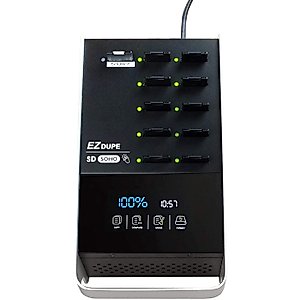 EZ Dupe SOHO Touch 1 to 10 SD Duplicator - Secure Digital Card and MicroSD TF Media Memory Copier (with Adapter) Cloner & Eraser with Touch Screen (DM-FD0-11SD10TP)