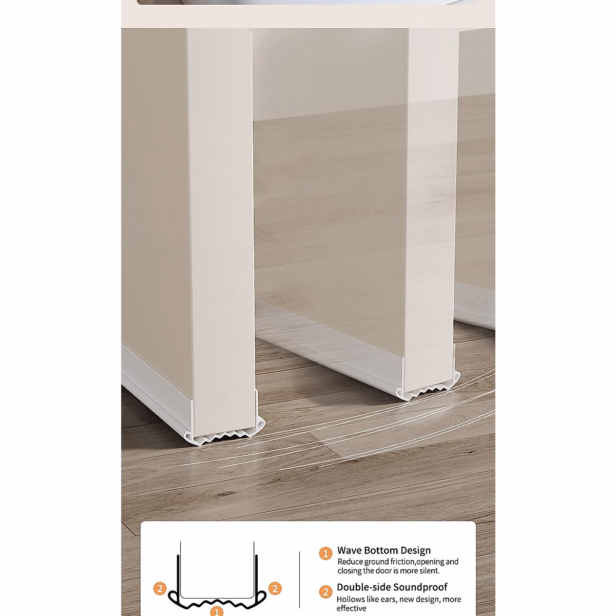 Eweniar Door Draft Stopper for Bottom of Door 2-Pack Gap Filler for Under Door Weather Stipping