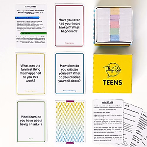 200 Teens Conversation Cards - Connecting Parents with their Teenagers - Reduce Screentime with Fun & Deep Conversation - Avoid Conflict, Improve Communication & Learn More About Your Teen Boy or Girl