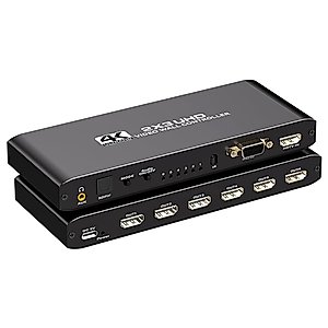 HDMI Video Wall Controller 2x3 HDMI TV Video Wall Processor 6 TV Screens Into a Wall Display with 180 Degree Rotate Multiple TV Screens 1 Picture 14 Splicing Modes 1x1, 1x2, 1x3, 1x4, 1x5,1x6 etc