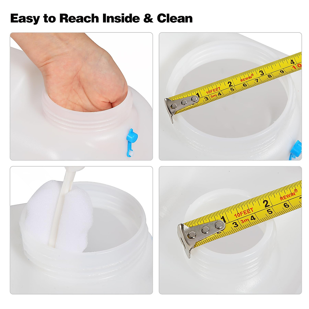 REDCAMP 4.9 Gallon Water Container with Spigot, Portable Emergency Water Storage Tank, BPA Free Water Jug for Camping Outdoor Hiking (18.5L, White)