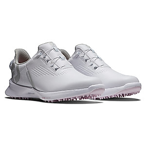 FootJoy Women's FJ Fuel Boa Golf Shoe, White/White/Pink, 7