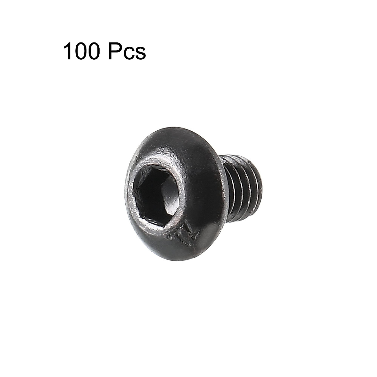 uxcell M3x4mm Thread Button Head Hex Socket Cap Screw Bolt 100pcs