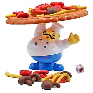 Trisquirrel Topple Pizza Game,Tabletop Balancing Pizza Toy, Poppa's Pizza Pile-Up for 2-4 Players,Fun for Family & Friends