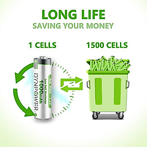 Dynpower NiMH AA 1000mAh Rechargeable Batteries 1.2V,Pre-Charged Double A for Outdoor Solar Lights Garden Light String Lights, (Pack of 8)