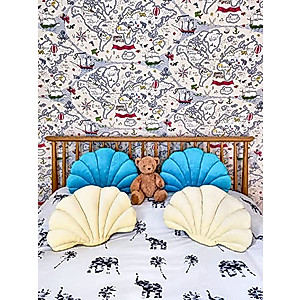 Shell Pillow in A Luxurious Fabric. Decorative Seashell Cream Throw Pillow for Bed or Couch. Perfect Nautical Decor Pillows for Beach Home Decor. 18 X 13 Inches – Ideal Accent Pillows