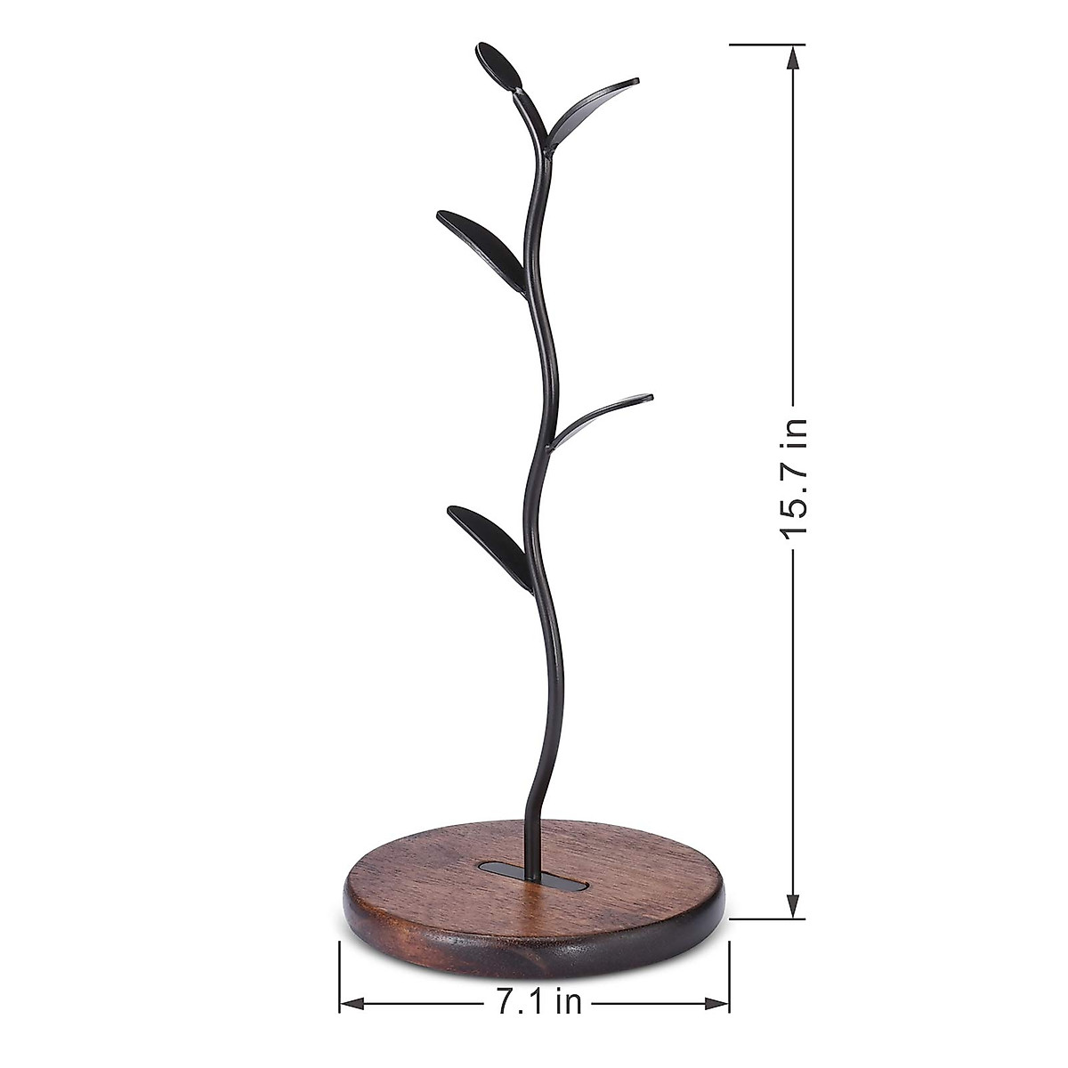 ALLCENER Mug Holder, Countertop Mug Tree, Coffee Mugs & Tea Cup Storage Rack, Coffee Counter Bar Accessory & Kitchen Organizer, Black (Single Row)