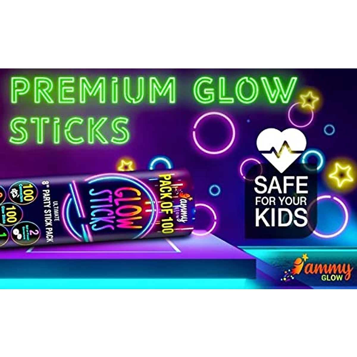 Glow Sticks Bulk -205-Pcs- Glow in The Dark Eye Glasses Kit/Party Supplies tri Bracelets- Necklaces & More-12 Hours Glow Party Pack for Kids- Party Favors for kids 8-12