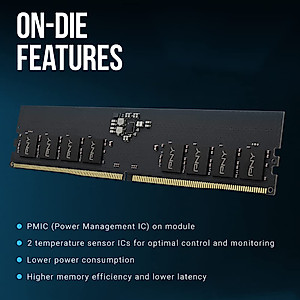 PNY Performance 16GB DDR5 4800MHz (PC5-38400) CL40 1.1V Desktop (DIMM) Memory – MD16GSD54800-TB