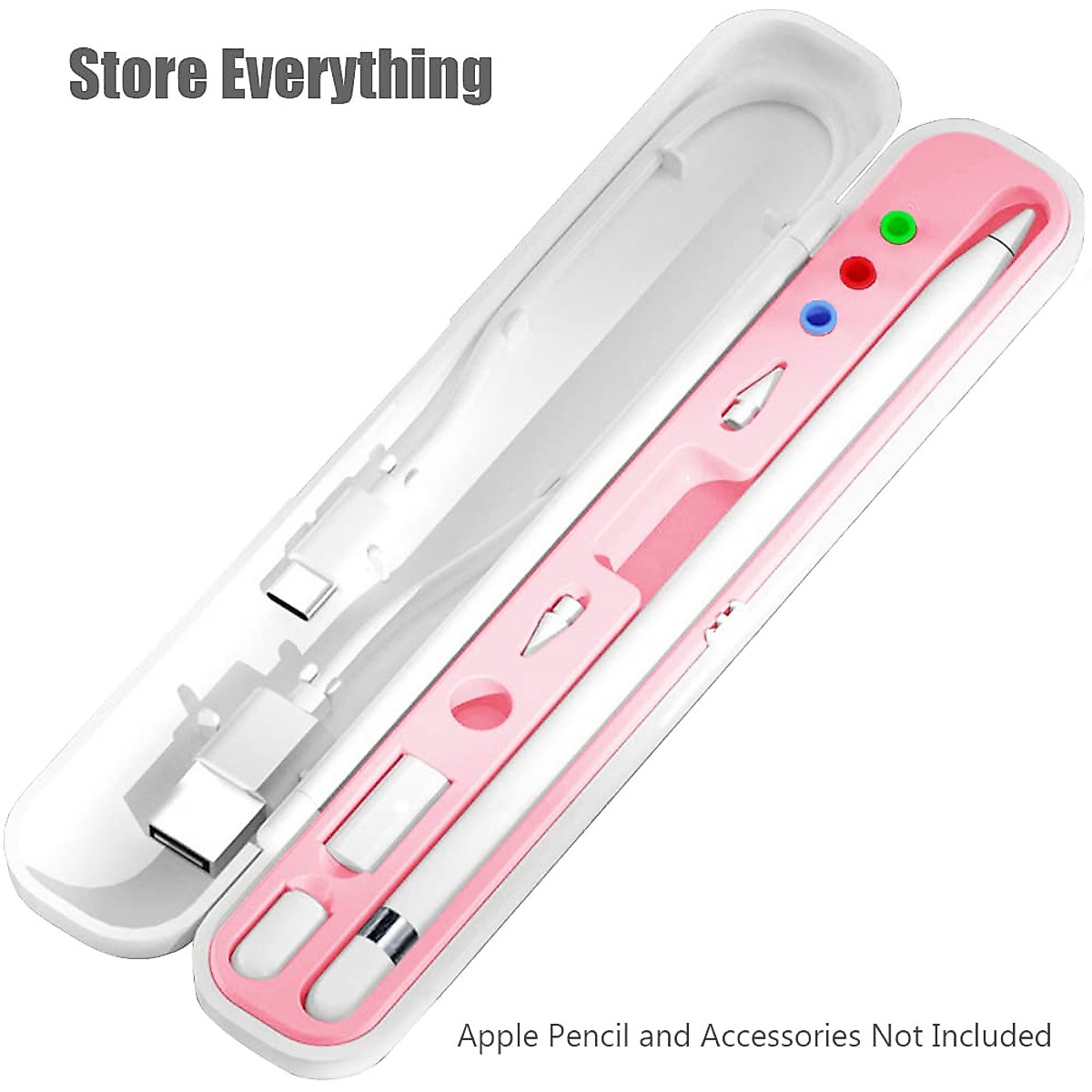 YINVA Pencil Case for Apple Pencil 1st Generation/Apple Pencil 2nd Generation Case Holder, Pen Accessories Storage Case Box Cover Design for Apple iPad Pencil Accessories Tips(Pink)