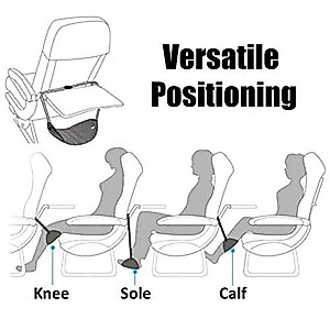 Airplane Footrest, Portable Foot Rest for Travel, Adjustable Height, Foot Hammock, Foot Rest for Under Desk at Work, Travel Essentials for Flying,