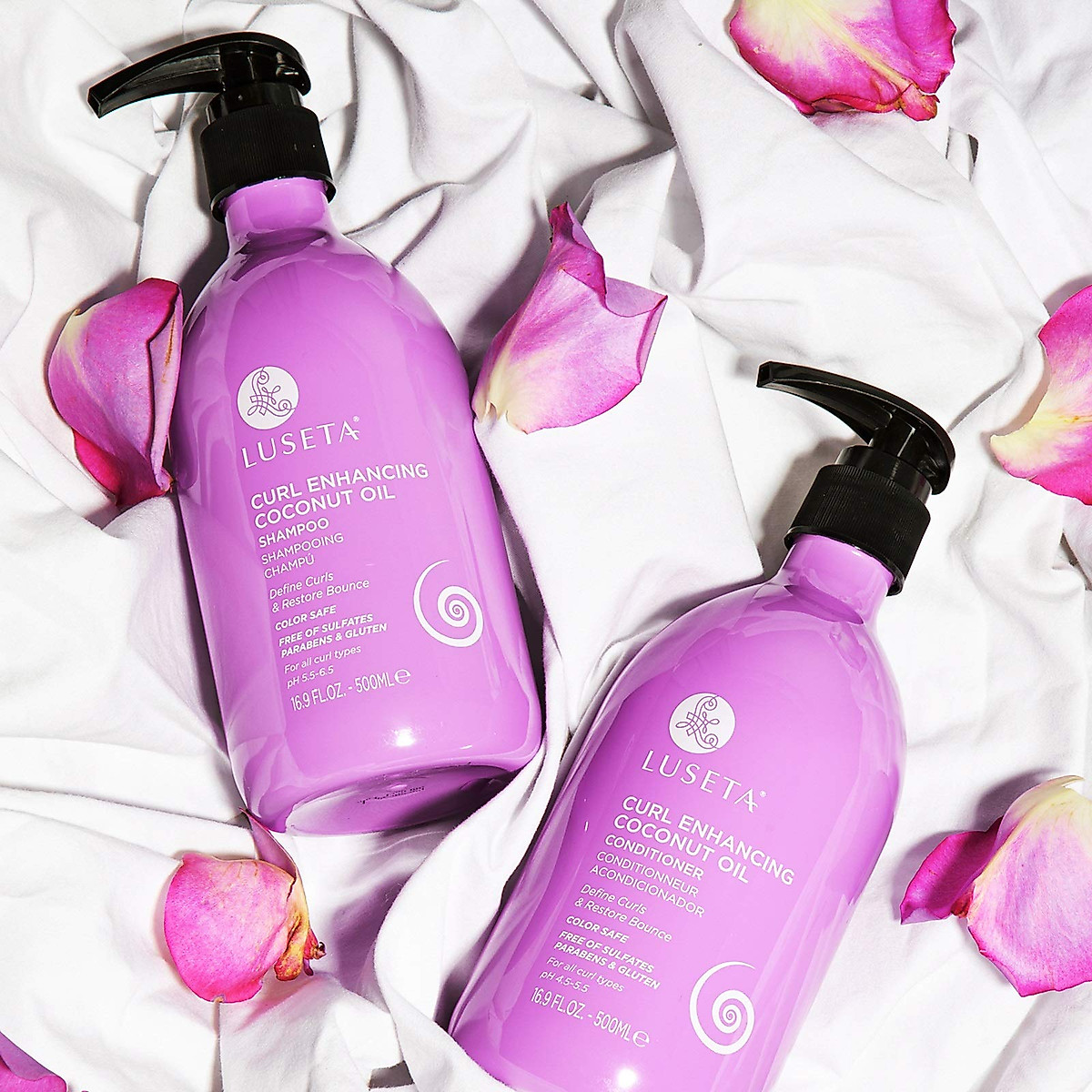 Luseta Curl Enhancing Coconut Oil Shampoo for Dry Damaged Hair, Restore Bounce & Define Curls, 33.8Oz, Prevent Breakage