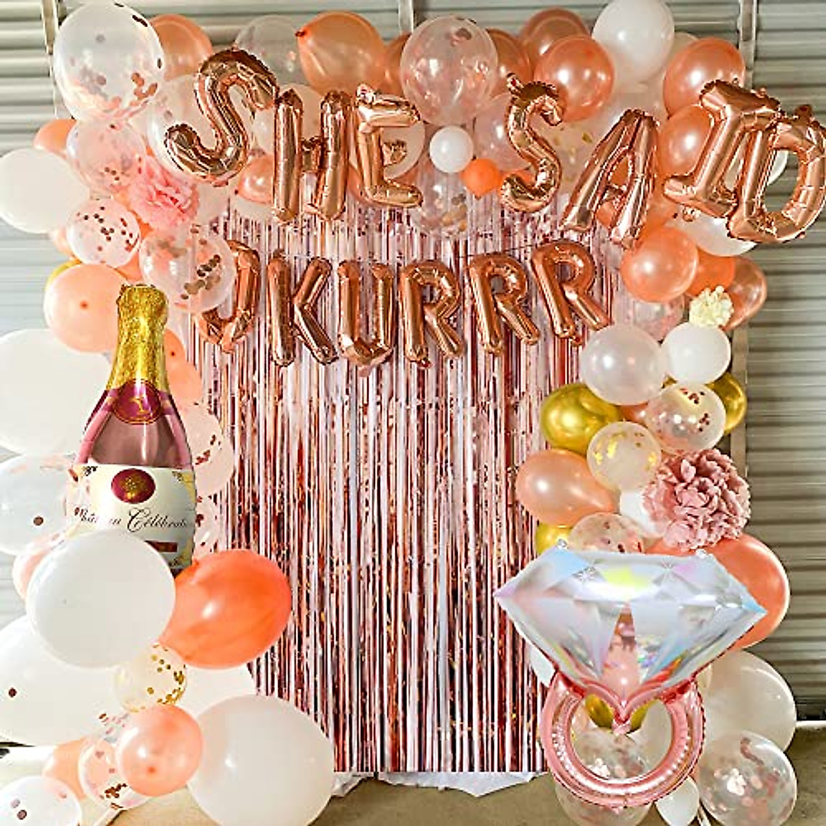 JeVenis 24 PCS She Said OKURRR Balloons She Said OKURRR Bachelorette Party Decor She Said Yes Balloons Engagement Wedding Decorations She Said Yes Decorations