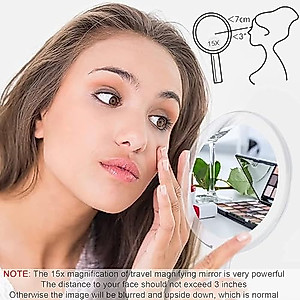B Beauty Planet Handheld Mirror with Handle Double Sided, 1x/15x Magnifying Hand Mirror for Women, Hand Held Mirror with Adjustable Stand, 6"