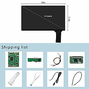 FanyiTek 13.3" Touchscreen Monitor,13.3 inch 1920x1080 FHD IPS Touch Sensor Screen and USB Type C Mini HDMI eDP Controller Board