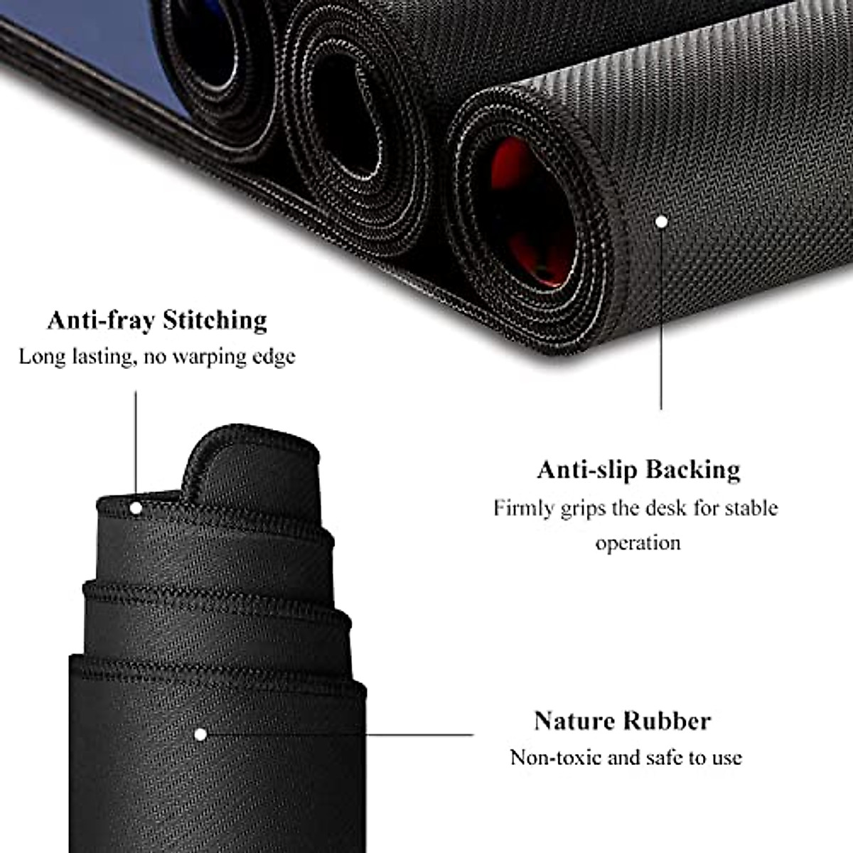 Niniubye Desk Mat, Large Mouse Pad, 32" x 12" XXL Extended Gaming Mousepad, Desktop Decor Desk Pad, Cute Men Women Office Supplies and Accessories, XL Mouse Pad for Laptop & Keyboard, Purple Marble